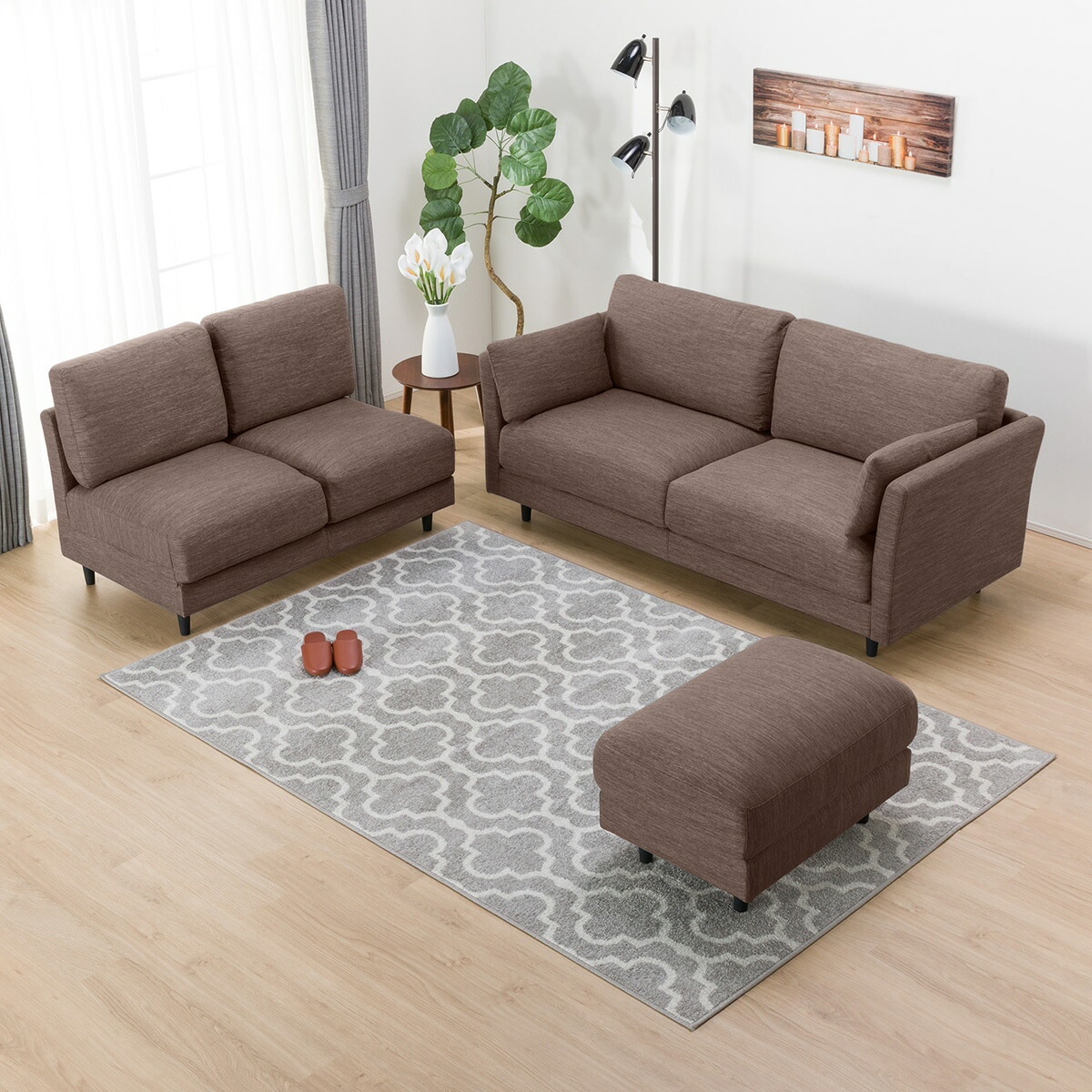 はひっかき 2人掛けソファ+スツールセット(CA10 Nシールド布DR-DMO) ニトリ 『配送員設置』 『【ソファ】5年【スツール】1年保証』 :1158073-1158075:ニトリ !店 ...