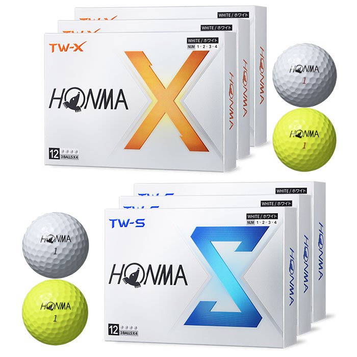 【楽天市場】ホンマ HONMA GOLF 本間ゴルフ TW-X／TW-S ゴルフボール BTQ2402／BTQ2403 2024年新製品 3ダースセット 36球 HONMA GOLF スピン系 ...