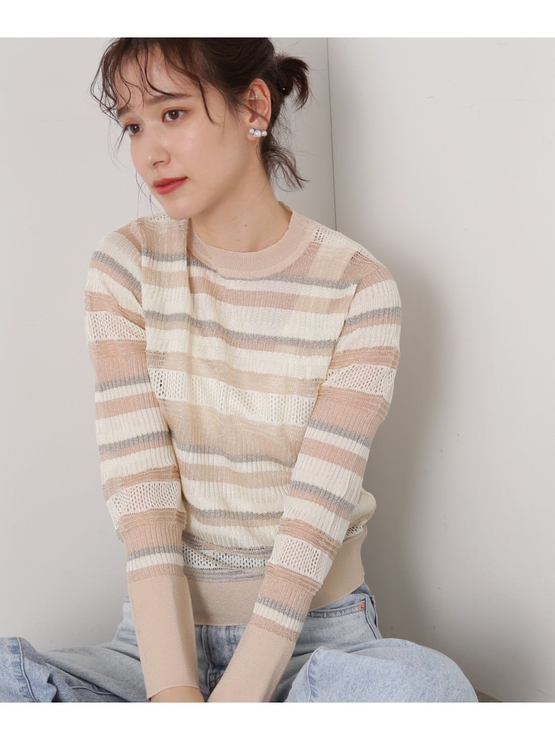 【楽天市場】【SALE／50%OFF】編み地切替シアーボーダーニット N. Natural Beauty Basic エヌ ナチュラルビューティーベーシック* トップス ニット ゴールド ...