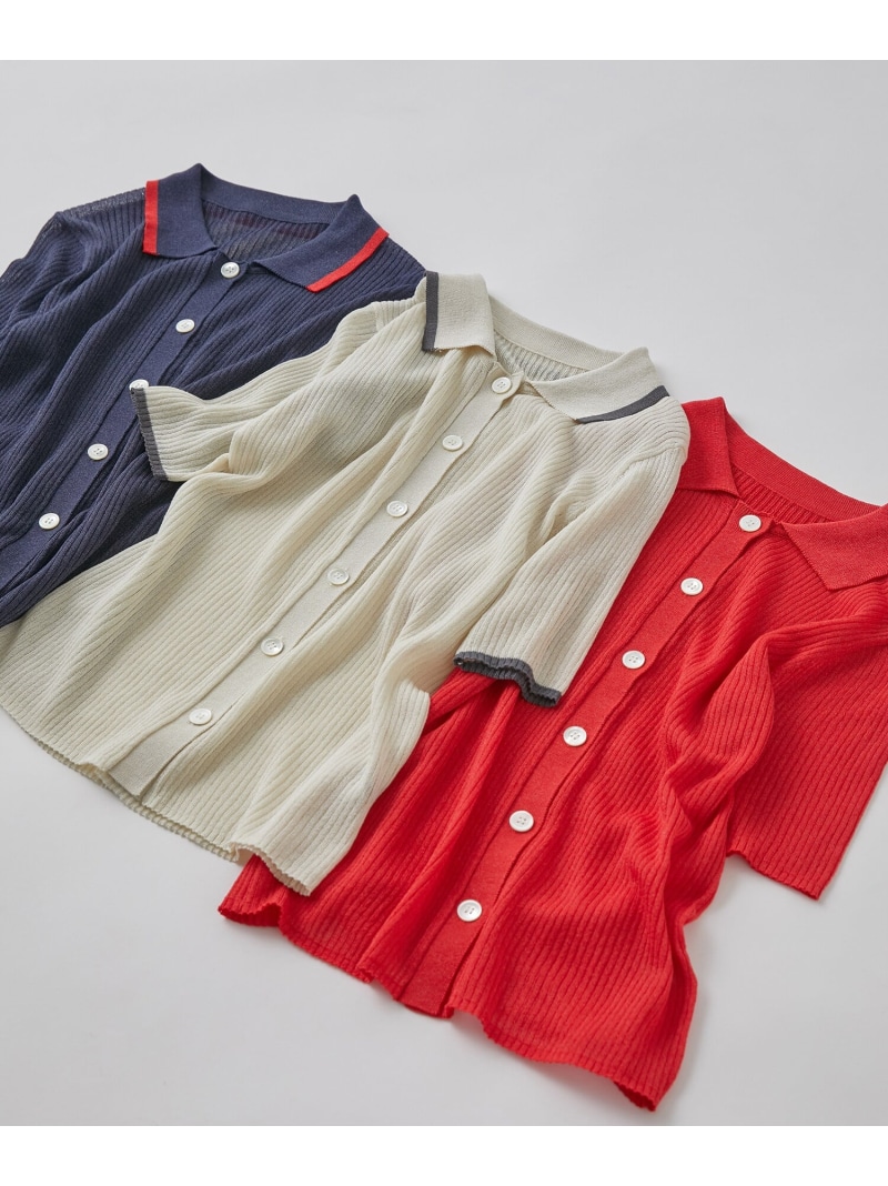 【楽天市場】【SALE／10%OFF】シアーシャイン襟付きリブニット N. Natural Beauty Basic エヌ ナチュラルビューティーベーシック* トップス ニット ホワイト ...