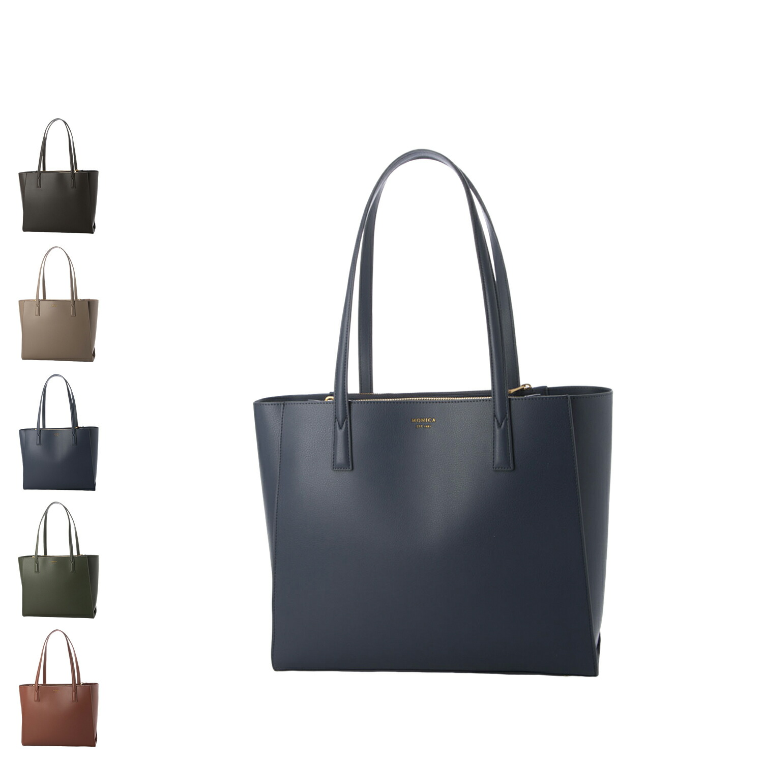 【楽天市場】MONICA デイリー モニカ トートバッグ レディース ファスナー付き グレー ブルー グリーン オレンジ MONI-1053 ...