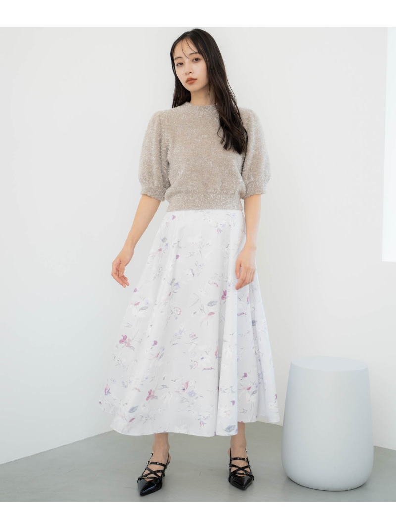 【楽天市場】クラシカルフラワースカート Noela ノエラ スカート ロング・マキシスカート ホワイト ピンク ブラウン【先行予約】*【送料無料】[Rakuten Fashion]：Noela ノエラ