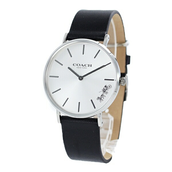 【楽天市場】コーチ 時計 レディース 母の日 腕時計 手表 PERRY ペリー シルバーケース ブラック レザー 14503115 誕生日 ...