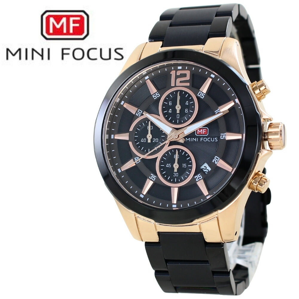 【楽天市場】正規品 MINI FOCUS メンズ腕時計 クロノグラフ クォーツ 日付表示 ステンレスバンド かっこいい 腕時計 手表 メンズ 父の日 ブラック 黒文字盤 高級感 おしゃれ ...