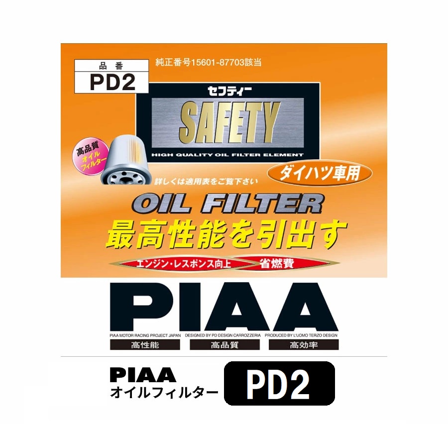 【楽天市場】PIAA オイルフィルター 1個入 [ダイハツ車用] ムーヴ・ロッキー・YRV 他 PD2 ピア：Norauto【ノルオート】楽天市場店