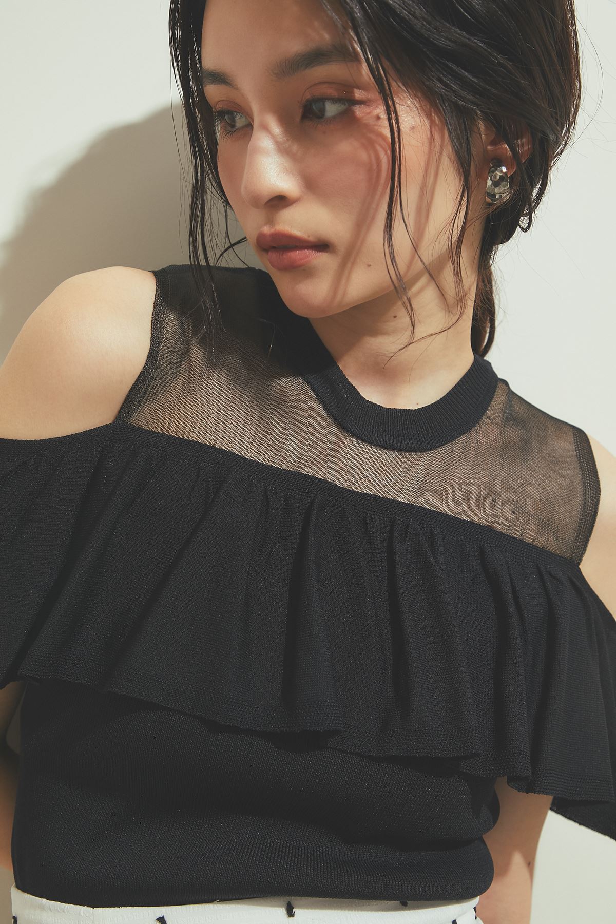 【楽天市場】6月7日 午前10:00 新発売シアー切替フリルニットレディース フリル シンプル デイリー 大人 ノスタルジア NOSTALGIA：nostalgia