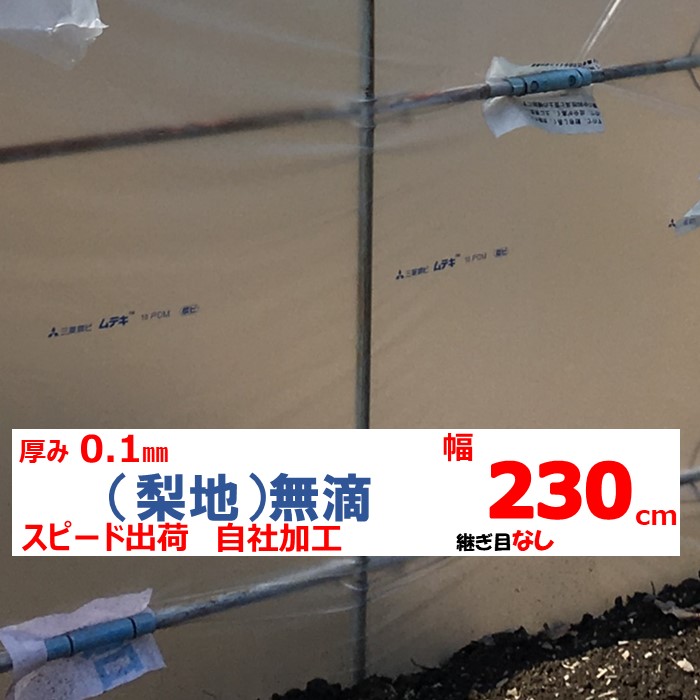 【楽天市場】梨地（無滴） 0.1mm厚 230cm幅 農ビ 散乱光 ナシジ 農業用 ビニールハウス用 トマト イチゴ 育苗 家庭菜園 三菱 希望の長さ（m）を数量に入力 三菱ケミカルアグリ ...
