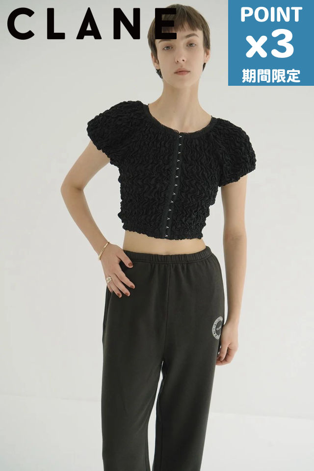 【楽天市場】期間限定P3倍【CLANE / クラネ】 シャーリングパフトップス - SHIRRING PUFF TOPS BLACK：nouvelle