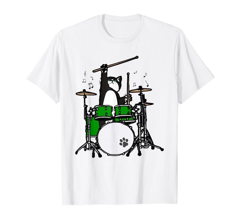 【楽天市場】面白い猫 ドラム 猫 ドラマー 面白い ドラム 猫 Tシャツ：novolstore