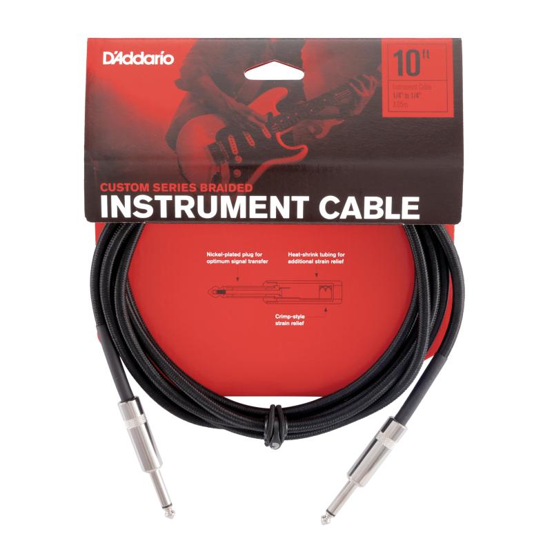 【楽天市場】D'Addario ダダリオ シールドケーブル (ギターシールド) Custom Series Braided Instrument Cable ブラック PW-BG-10BK ...