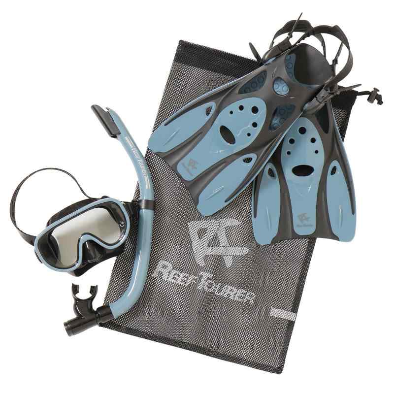 【楽天市場】 リーフツアラー(REEF TOURER) メッシュバック付 シュノーケリング 3点セット 10歳~大人用 パノラマ広視界マスク ...