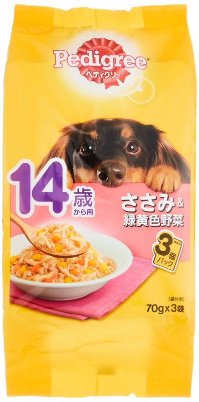 【楽天市場】ペディグリー シニア犬 14歳から用 ささみ&緑黄色野菜 210g(70g×3袋)：novolstore