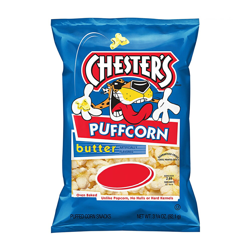【楽天市場】Frito Lay, Chesters Puffed Corn Snacks Puffcorn Butter, 3.25oz ...