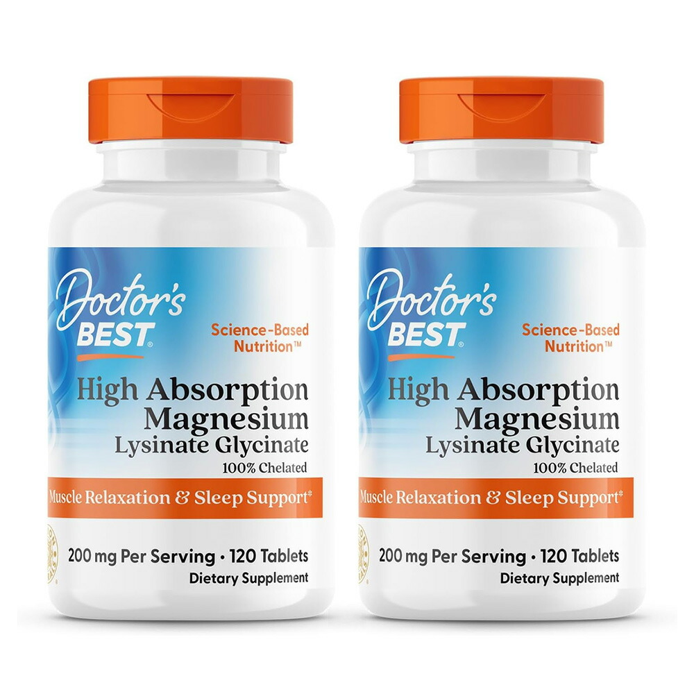 【楽天市場】【送料無料】 2個セット 高吸収 マグネシウム 100mg 120粒 タブレット ドクターズベスト【Doctor's Best ...