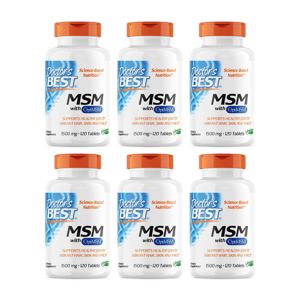 【楽天市場】【送料無料】 6個セット MSM 1500mg 120粒 タブレット ドクターズベスト【Doctor's Best】MSM ...