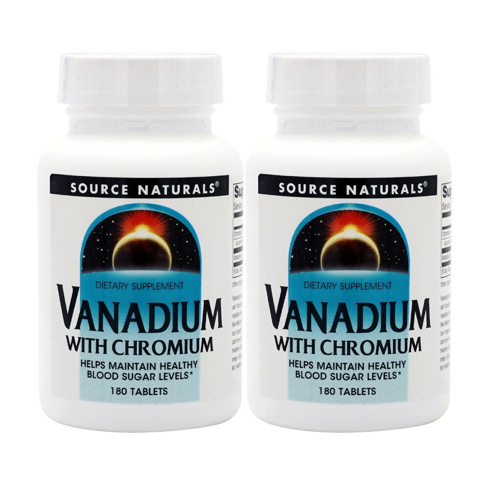 【楽天市場】【送料無料】2個セット バナジウム クロム配合 180粒 タブレット ソースナチュラルズ【Source Naturals ...