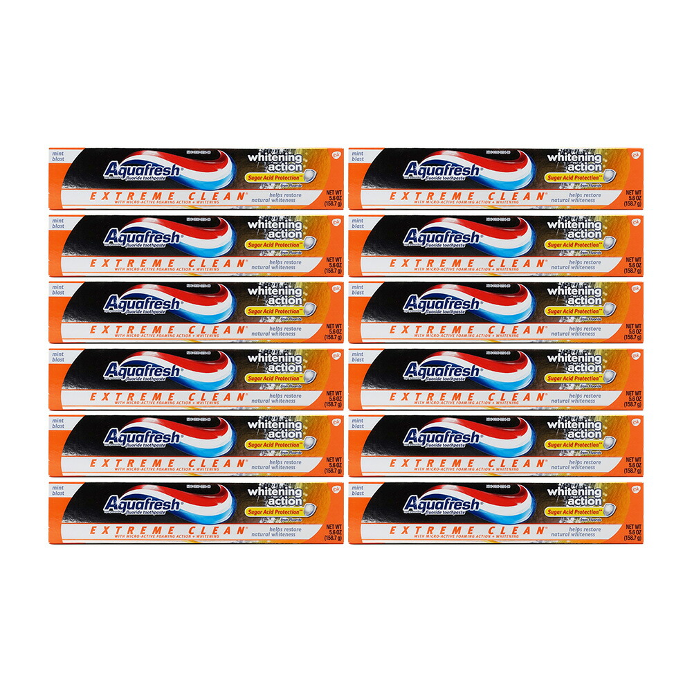 【楽天市場】Aquafresh, 12-SET Triple Protection Fluoride Toothpaste Extreme ...