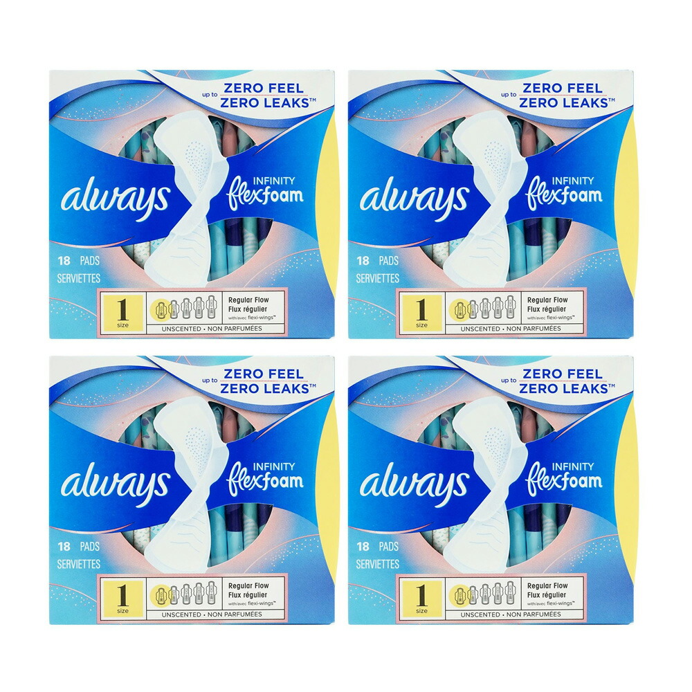 【楽天市場】Always, 4-SET Always Infinity Flex Foam Size 1, 18Count：NOW FOODS ...