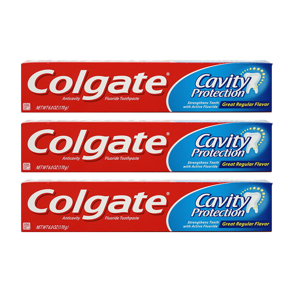 【楽天市場】【送料無料】 3個セット 歯磨き粉 キャビティプロテクション 170g コルゲート【Colgate】Cavity ...