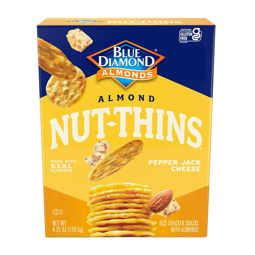 【楽天市場】Blue Diamond, Almond Nut-Thins Rice Cracker Snacks with Almonds ...