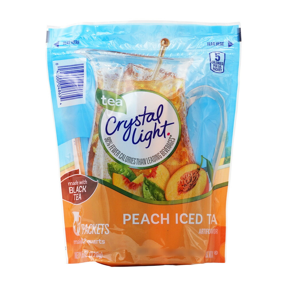 【楽天市場】Crystal Light, Pitcher Packs Drink Mix, Peach Iced Tea 16Packets ...
