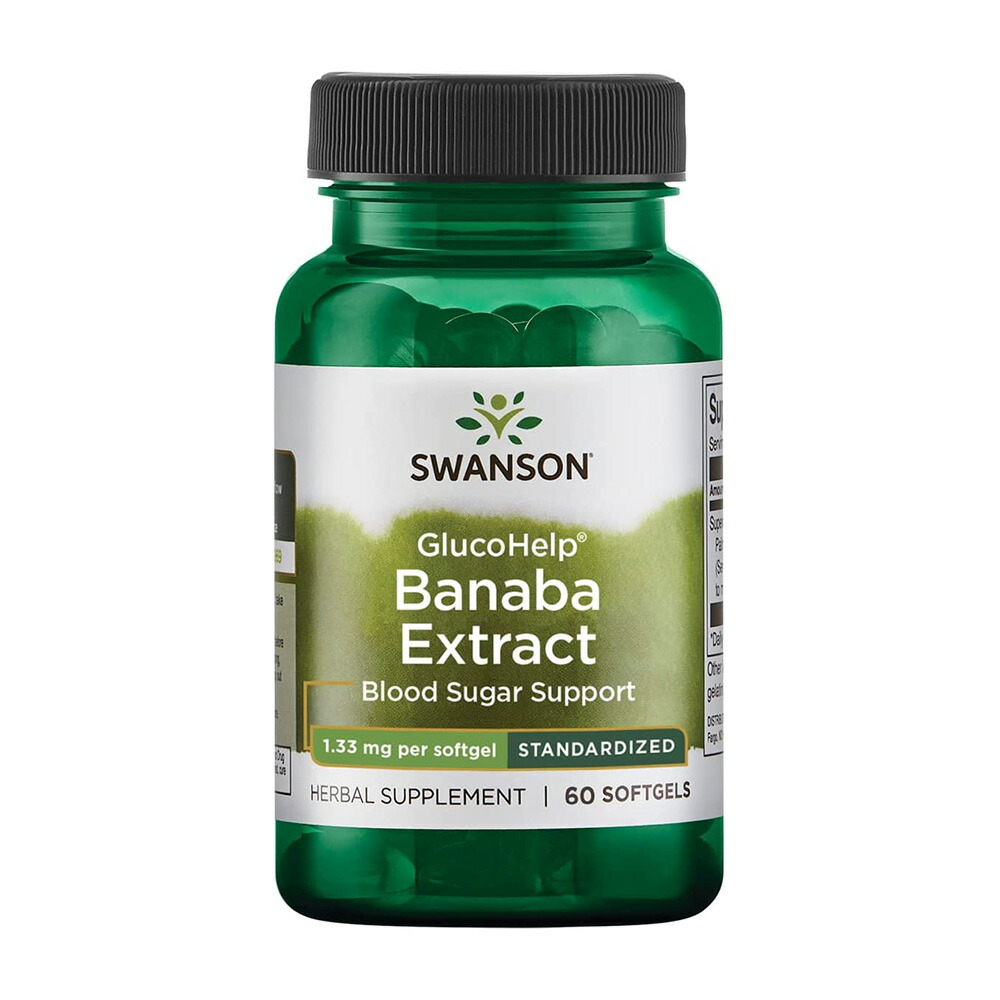 【楽天市場】【送料無料】バナバエキス 1.33mg 60粒 ソフトジェル スワンソン【Swanson】GlucoHelp Banaba ...