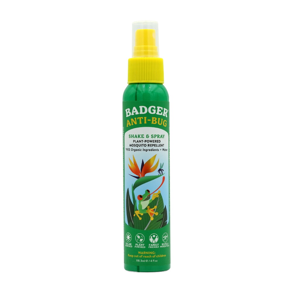 【楽天市場】【送料無料】バジャー オーガニック アンチバグ シェイク & スプレー 118.3ml 夏 虫【Badger】Organic ...