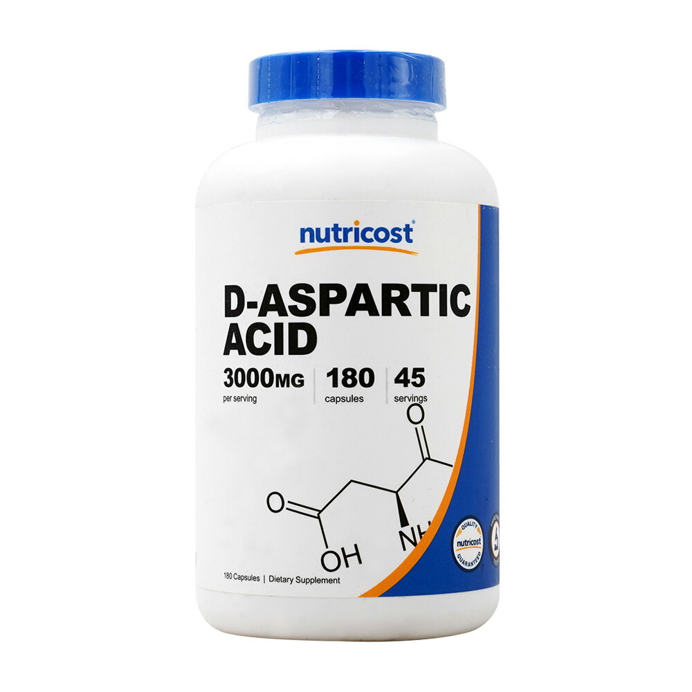 【楽天市場】【送料無料】 D-アスパラギン酸 3000mg 180粒 カプセル ニュートリコスト【Nutricost】D-Aspartic ...