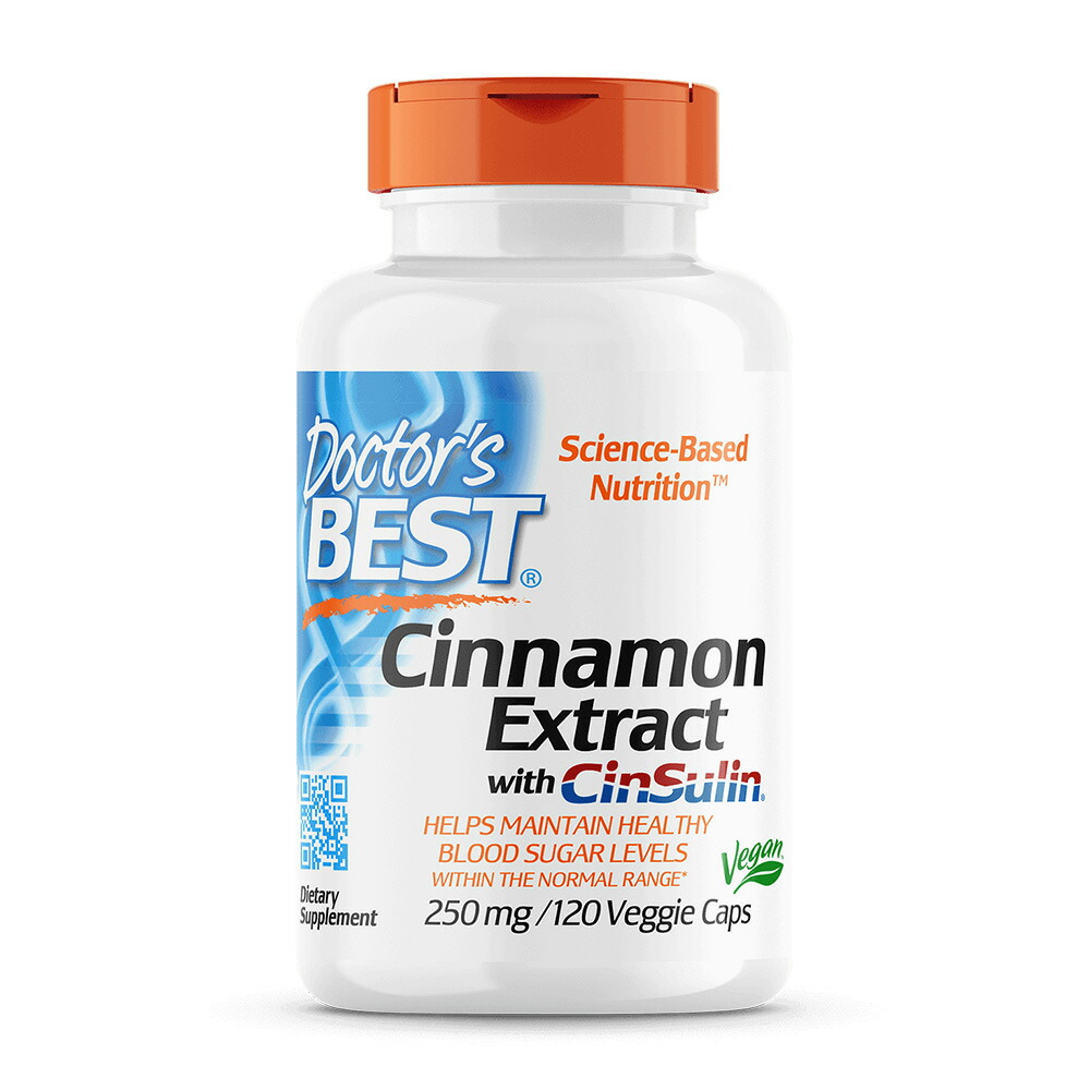 【楽天市場】Doctor's BEST, Cinnamon Extract with CinSulin 250mg, 120Veggie ...