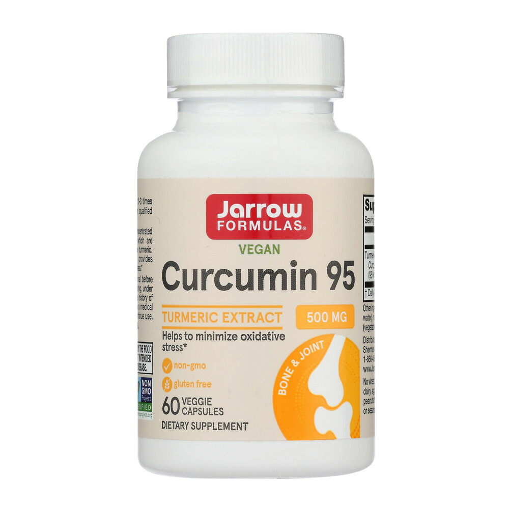 【楽天市場】【送料無料】 ターメリックエキス クルクミン95 500mg 60粒 ベジカプセル ターメリック ウコン ジャローフォーミュラズ ...
