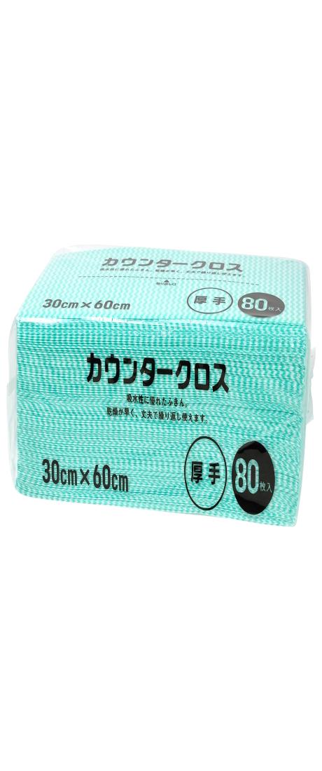 【楽天市場】大和物産(Daiwa Bussan) カウンタークロス 厚手 80枚 グリ ーン 約60×30cm 使い捨て 不織布 ふきん テーブルダスター 業務用：NUvemshop楽天市場店