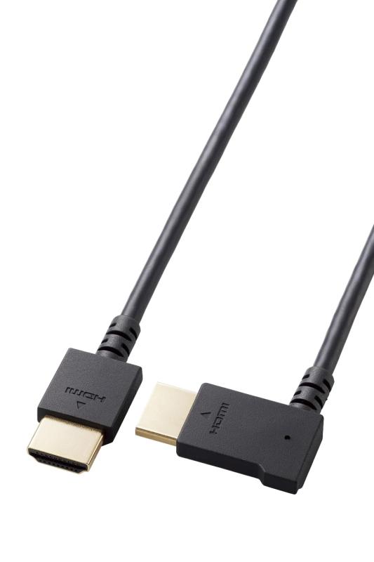 【楽天市場】エレコム HDMI ケーブル 1m L字 右向き やわらか ハイスピード 4K2K(30Hz) 【HIGH SPEED with ETHERNET認証済み】 ブラック CAC ...