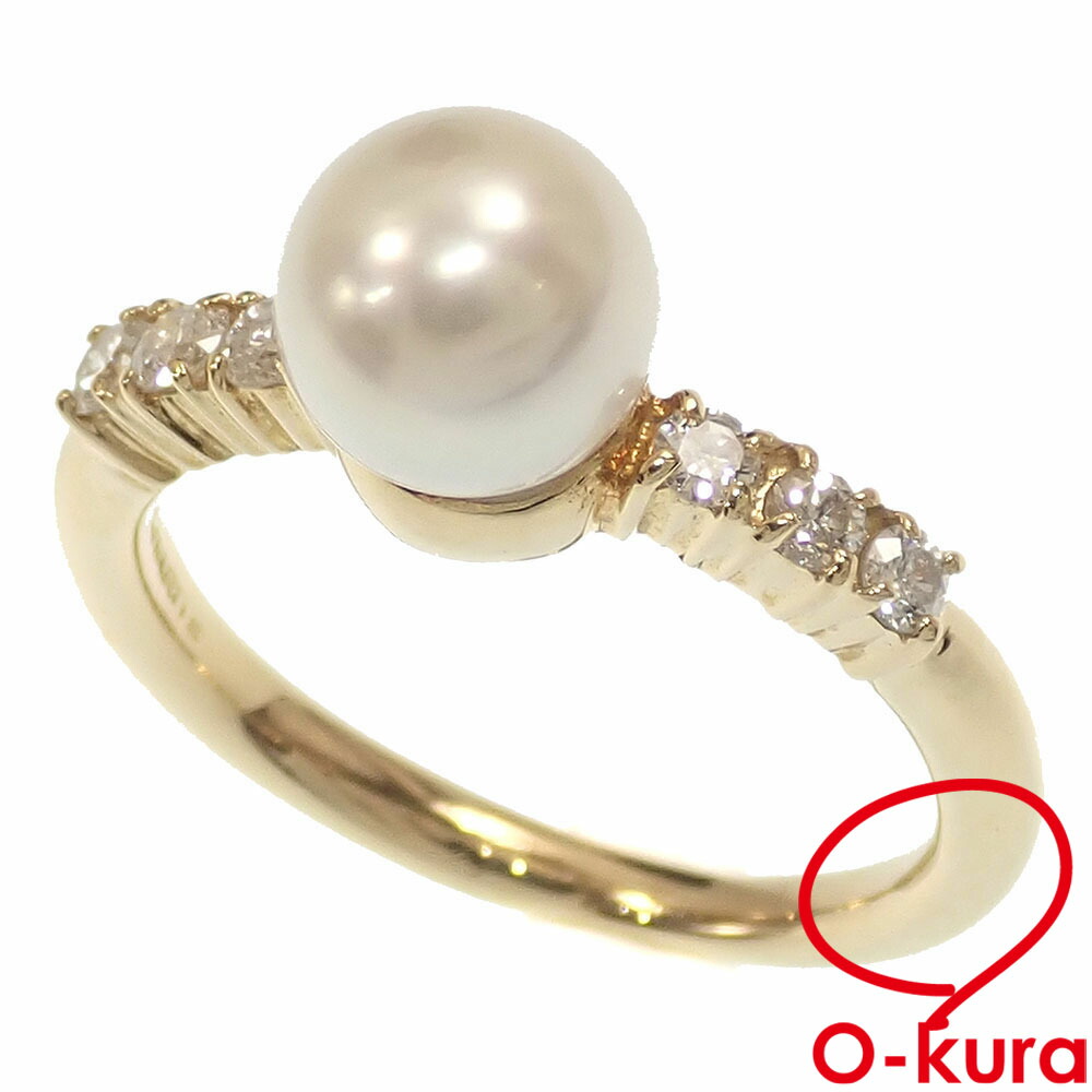 【楽天市場】【中古】 シャリテ パール ダイヤモンド リング レディース K18YG 10号 0.20ct 7.0mm 3.6g 18金 750 イエローゴールド 真珠 指輪：大蔵質店