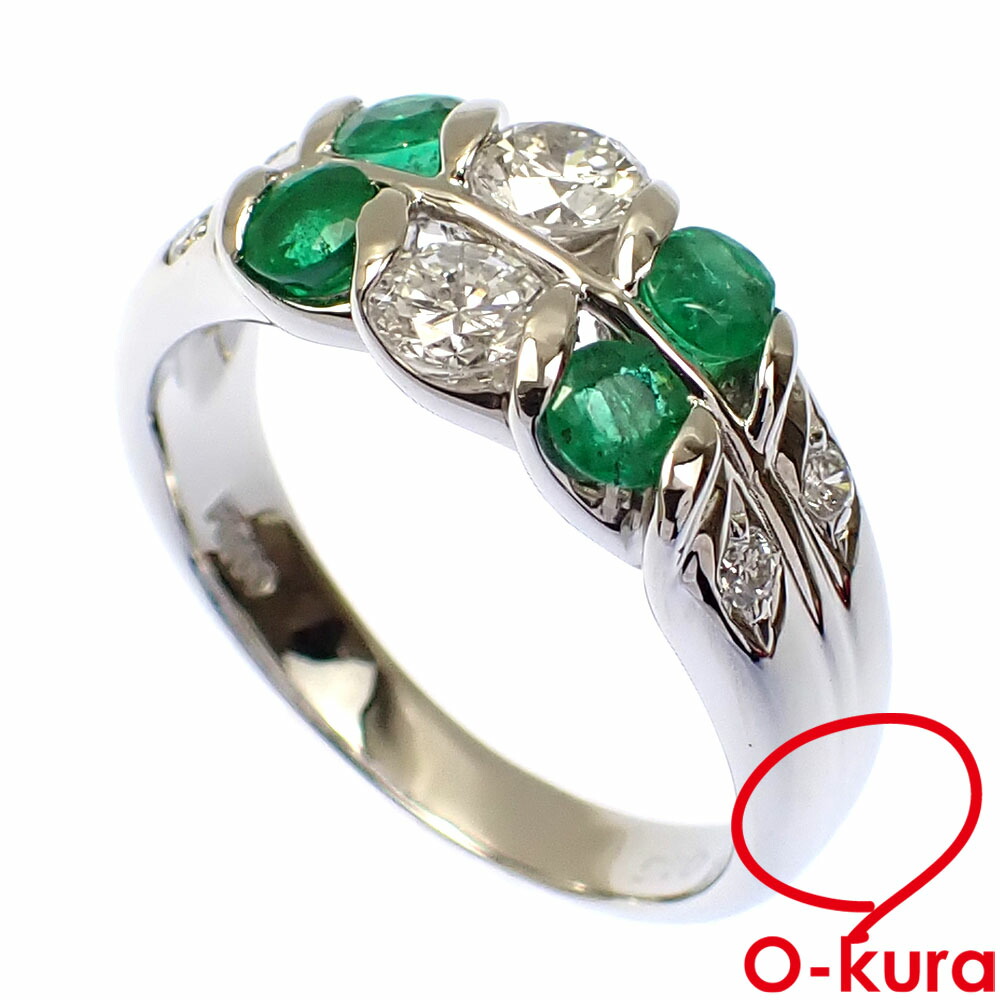 【楽天市場】【中古】 エメラルド ダイヤモンド リング レディース Pt900 12号 0.51ct/D0.46ct 6.4g プラチナ 指輪：大蔵質店