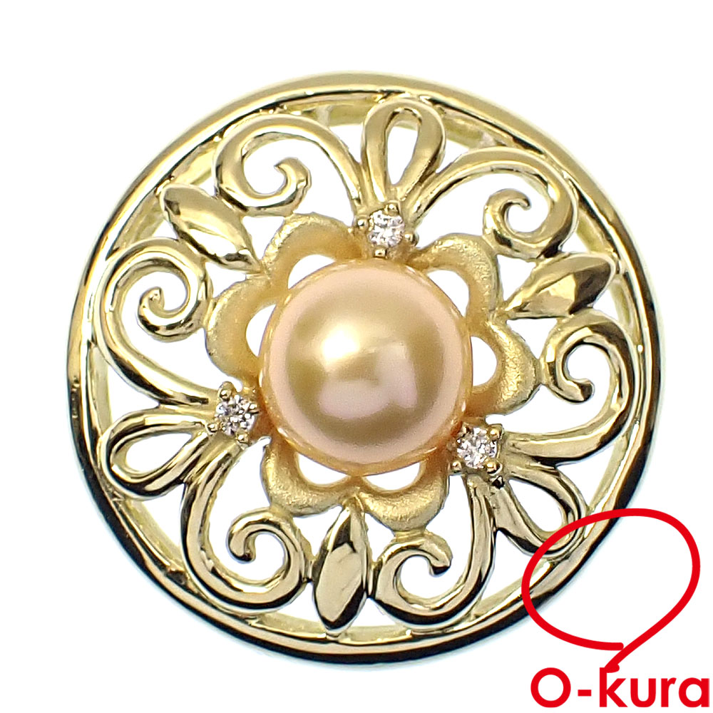 【楽天市場】【中古】 パール 透明石 ペンダントトップ レディース K18YG 8.0mm 0.04ct 6.9g 750 18金 イエローゴールド ペンダントヘッド 真珠：大蔵質店