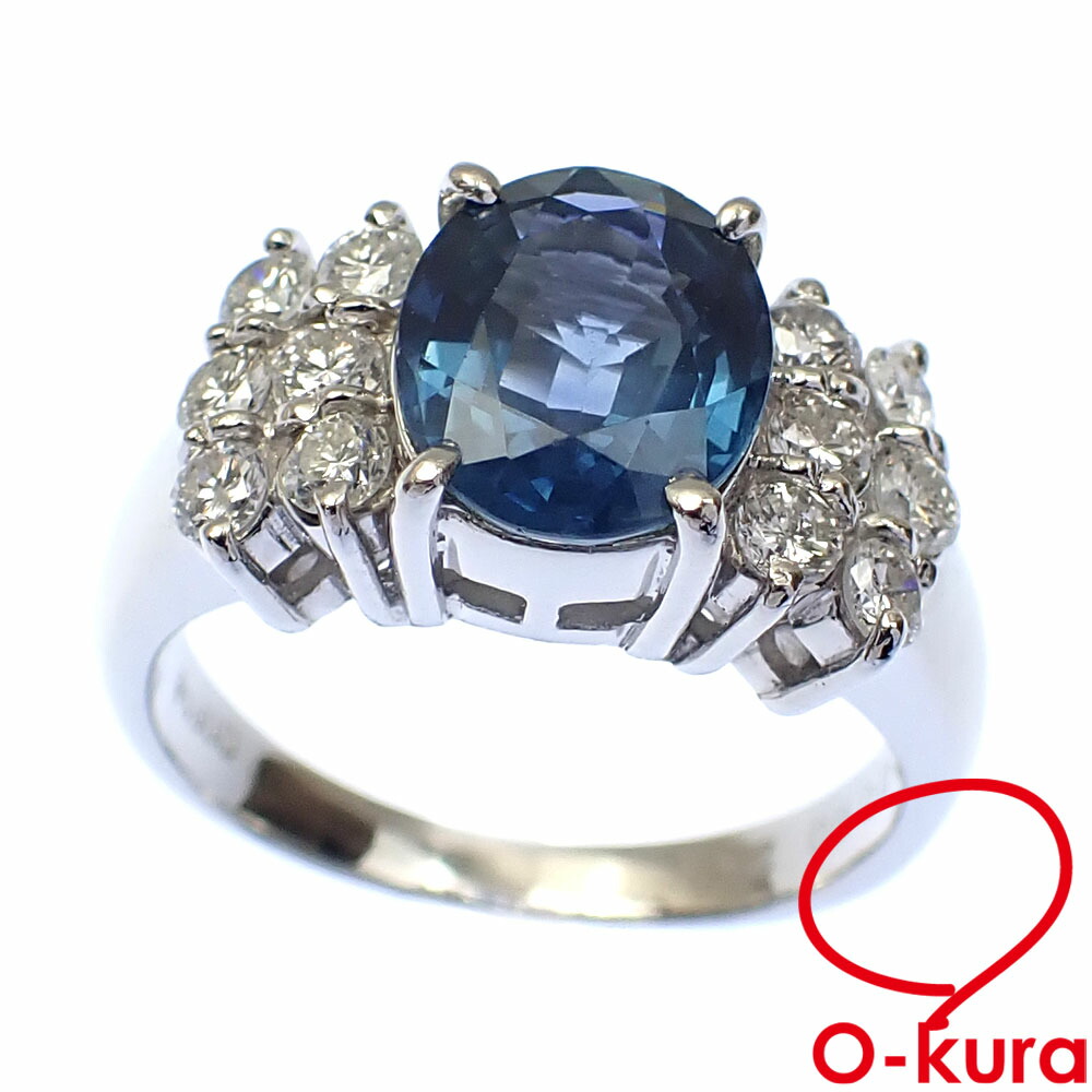 【楽天市場】【中古】 サファイア ダイヤモンド リング レディース Pt900 11.5号 2.38ct/0.60ct 7.8g 指輪 プラチナ：大蔵質店