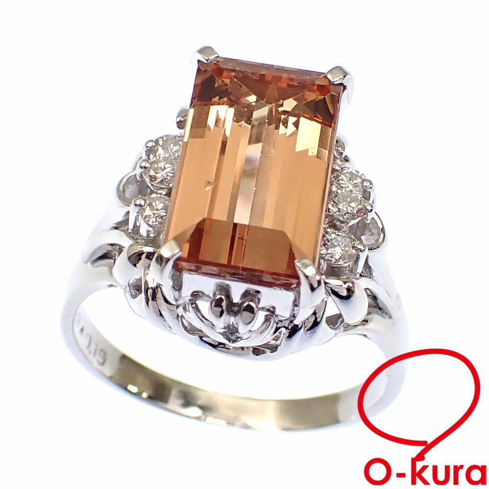 【楽天市場】【中古】 トパーズ ダイヤモンド リング レディース Pt900 12号 3.94ct/0.15ct 6.8g 指輪 プラチナ：大蔵質店