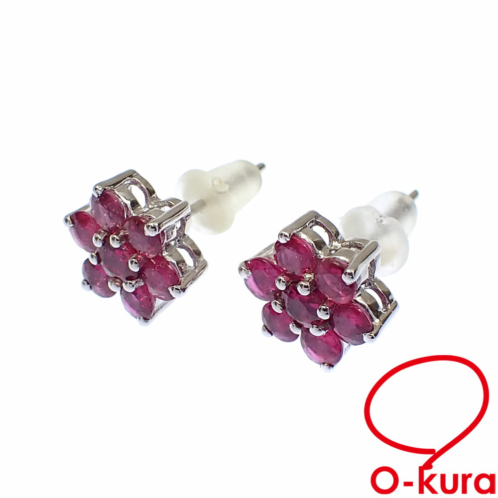【楽天市場】【中古】 ルビー ピアス レディース K18WG 0.79ct/0.79ct 2.3g 750 18金 ホワイトゴールド：大蔵質店
