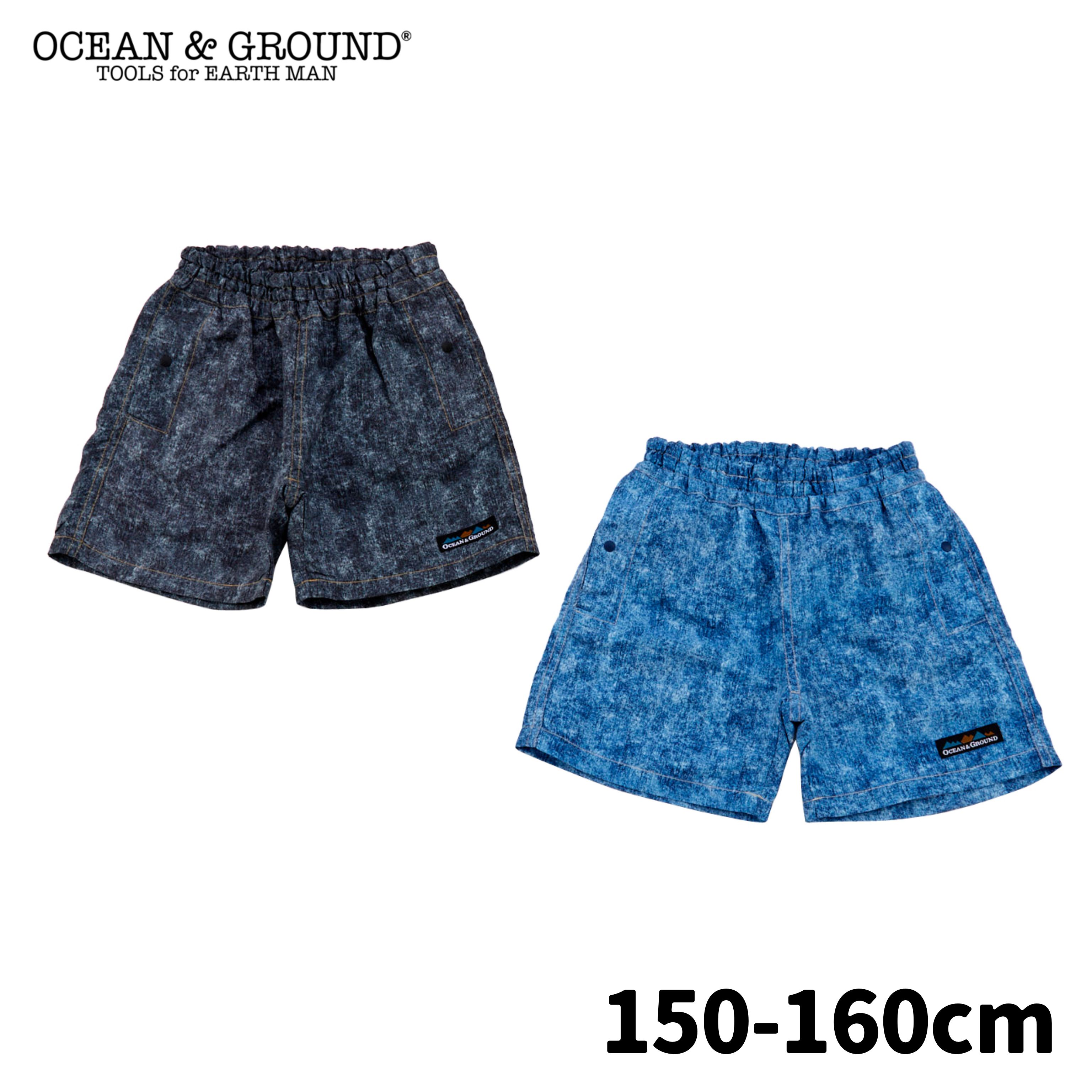 【楽天市場】【公式】オーシャンアンドグラウンド Jr.ｳﾐﾔﾏﾌｪｲｸﾃﾞﾆﾑｼｮｰﾂOCEAN&GROUND キッズ 子供服 男の子 女の子 兄弟 姉妹 お揃い ペアルック ボトムス 半 ...