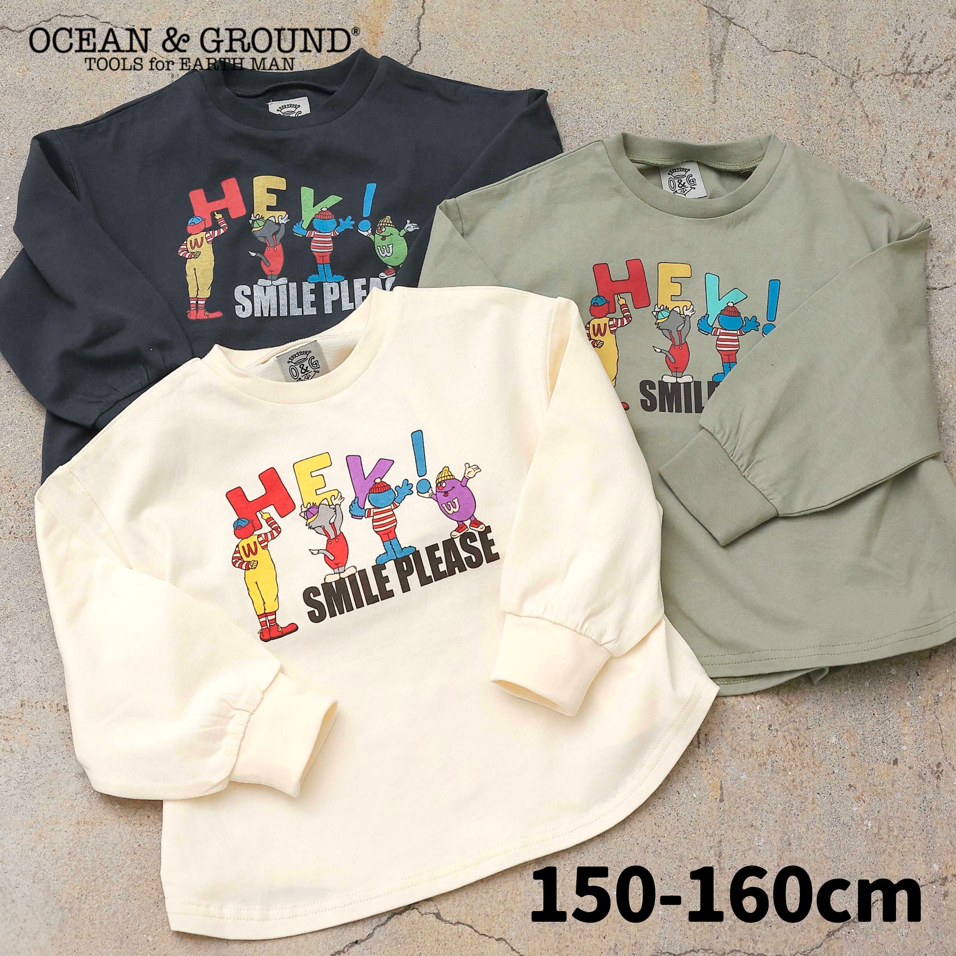 【楽天市場】【公式】オーシャンアンドグラウンドJr.SMILE PLEASEﾌﾟﾘﾝﾄTｼｬﾂOCEAN&GROUND ロンT 長袖Tシャツ キッズ ベビー 子供服 ベビー服 女の子 男の子 ...