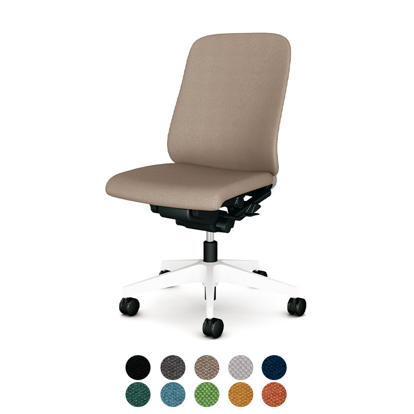 【楽天市場】プラス レナ RENA オフィスチェア 本体ホワイト 背座同色 背クッション 樹脂脚 肘なし ナイロンキャスター 日本製 KC ...