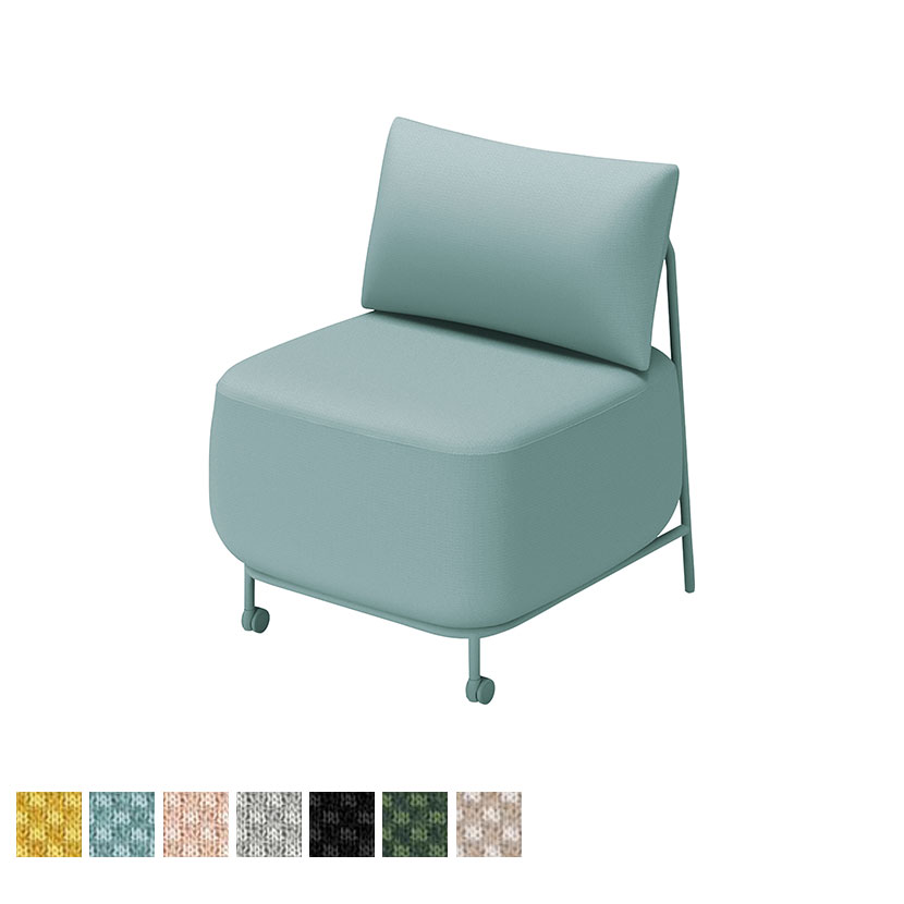 【楽天市場】ソファーAny way エニーウエイ Any Sofa エニーソファ 一人用 オフィスラウンジ 背クッション 布張り 片脚キャスター付き 座面高さ450mm NAN-L1C コクヨ ...