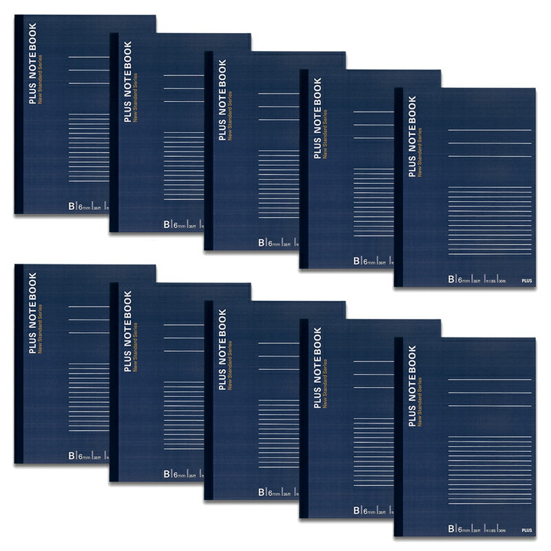 【楽天市場】プラス(PLUS)ノート ノートブック セミB5 B罫 30枚 ブルー 10冊パック NO-003BS-10P 76-730 ...