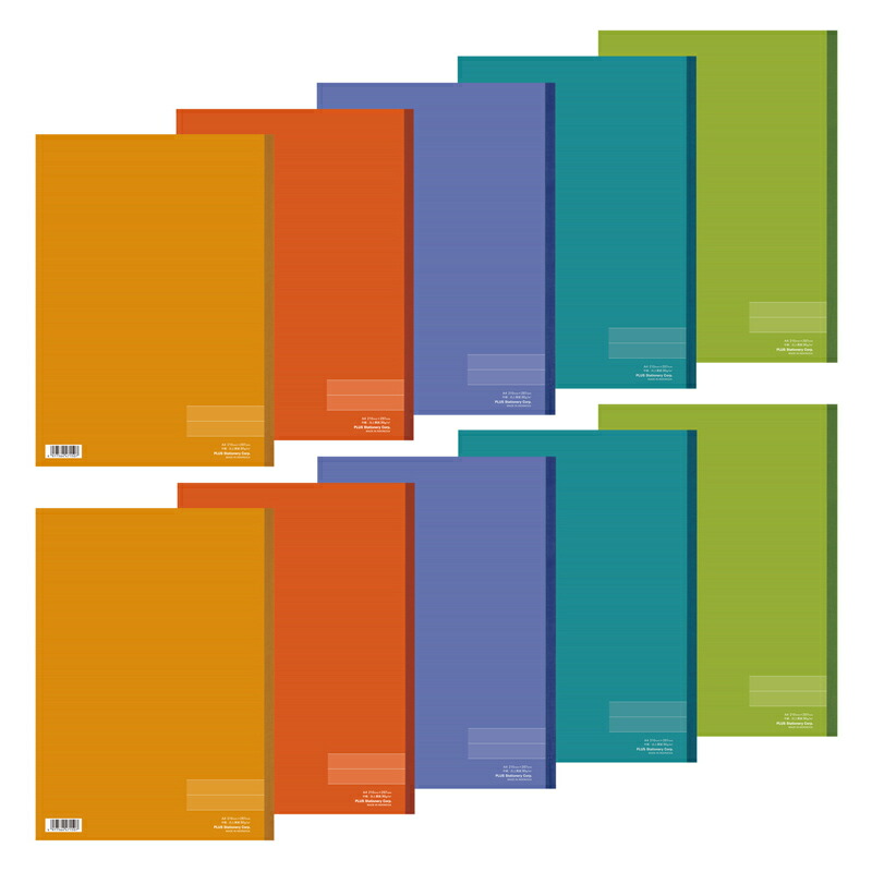 【楽天市場】【25日限定全商品P3倍&抽選1等最大100%ポイントバック】プラス(PLUS)ノート カラーアソート A4 A罫 40枚 5色 ...