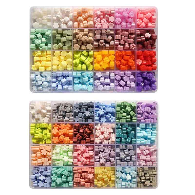 【楽天市場】 シーリングワックス 48色 約1200粒 セット 肉球が可愛い 桜の形 封蝋 ミックスカラー ワックスビーズ シーリング ...