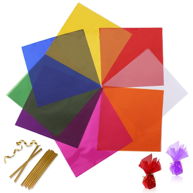 【楽天市場】カラーセロハン セロファン紙 80枚セット カラーセロファン 子供用手工芸品 DIY装飾包装 透明紙 セロファン包装：office ...