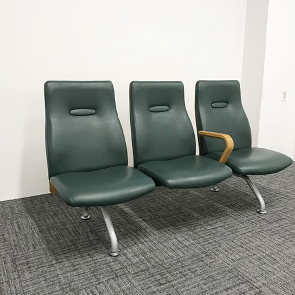 【楽天市場】ロビーチェア ベンチ 3人用 Oliver オリバー グリーン 【中古】：オフィス家具の店 PORTE（ポルテ）