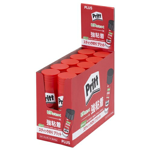 【楽天市場】スティックのり プリット Pritt 強粘着 ミディアム 10本入り1箱 NS-702【プラス PLUS】内容量：約20g 固形のり：オフィス ユー