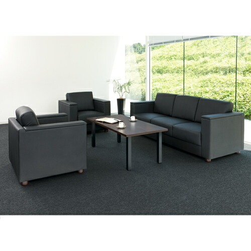 【楽天市場】3人掛 応接チェア 応接ソファ ブラック（PVCレザー肘）GOS-03LR幅 1870mm × 奥行き 765mm × 高さ ...