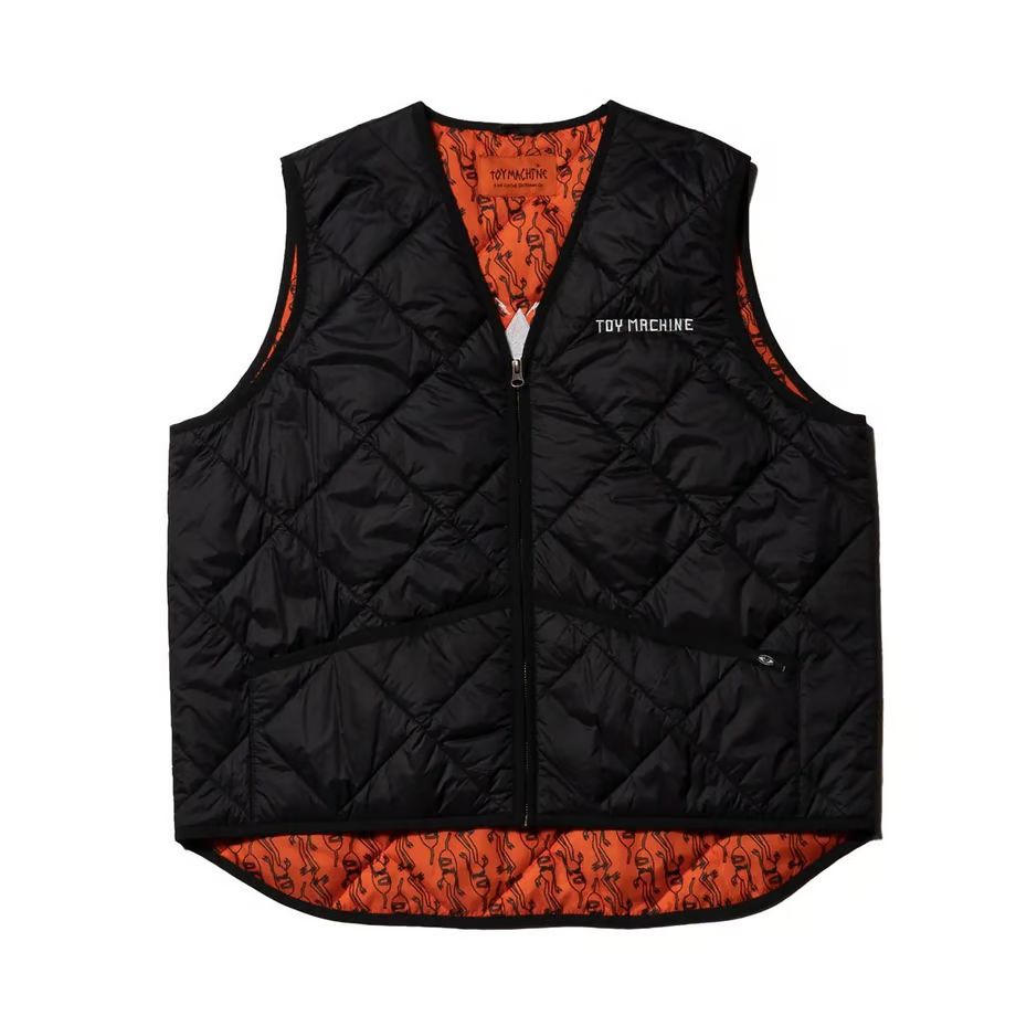 【楽天市場】【 TOY MACHINE / PYRAMID SECT PADDING VEST / BLACK 】 トイマシーン トイマ ...